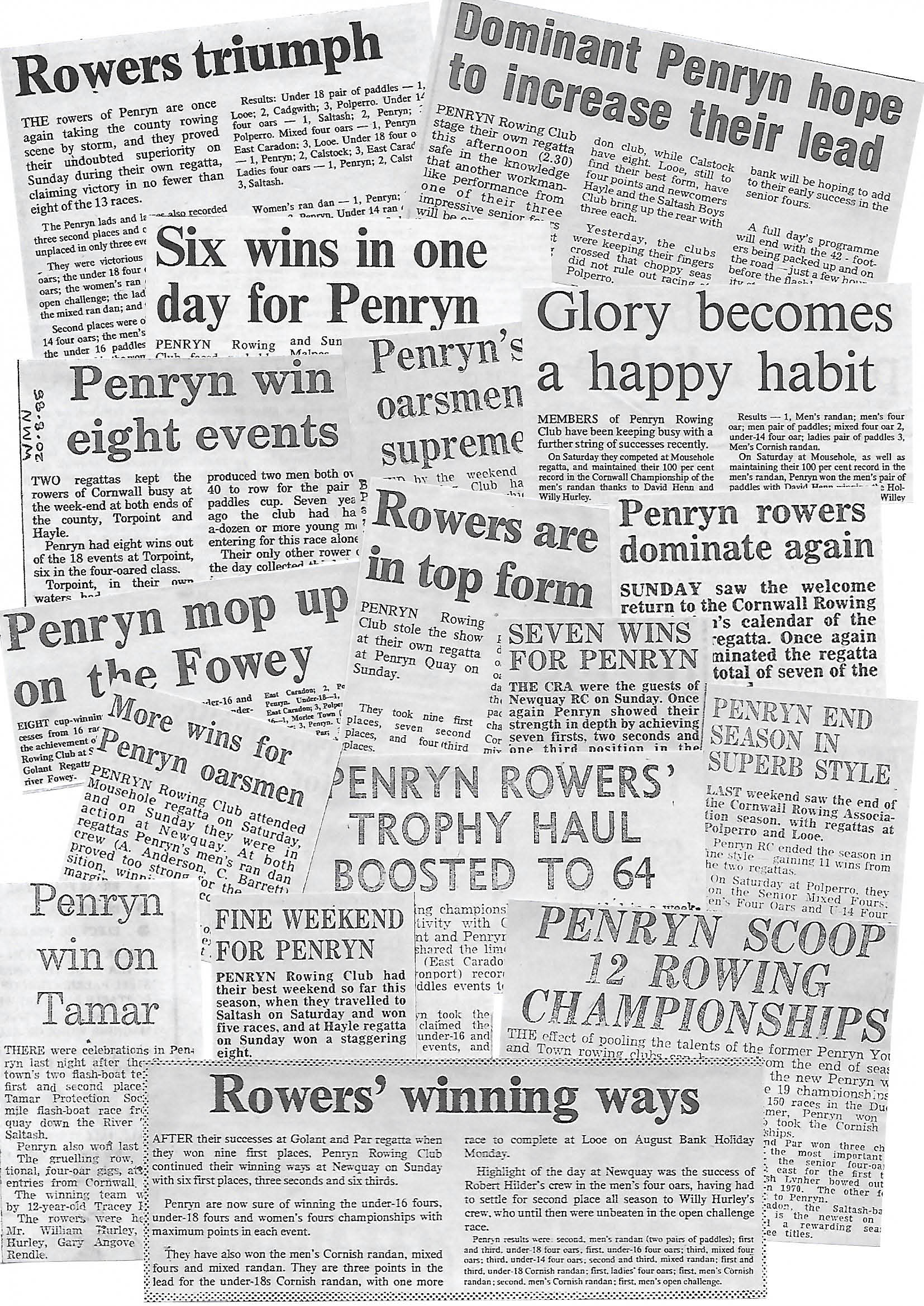 Penryn Rowing Club in the 1970s and 80s | NMMC